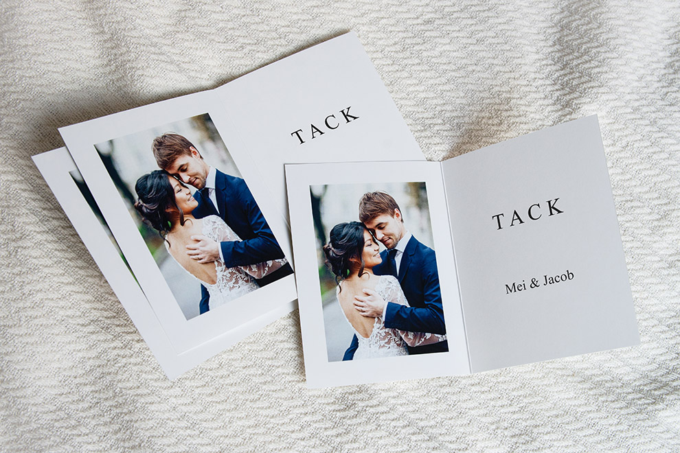 Ett tackkort efter bröllopet är ett fint minne av en viktig dag | ifolor