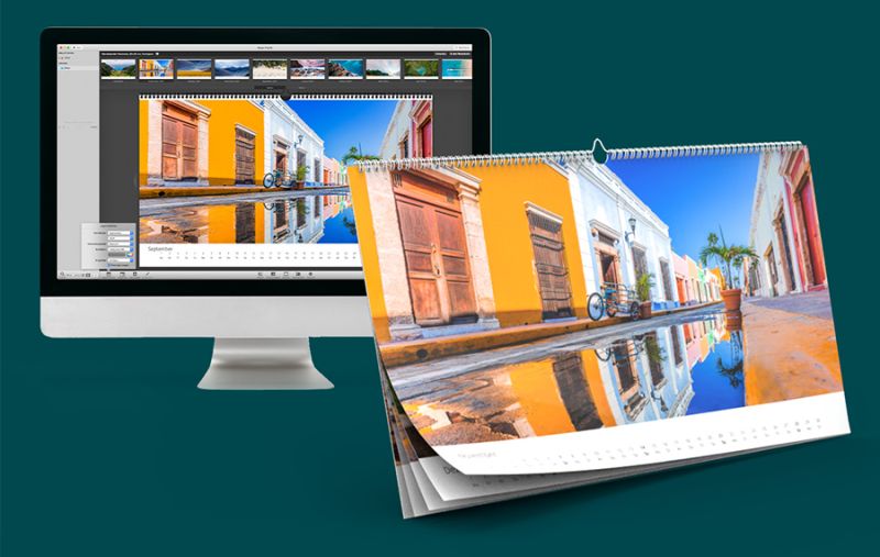 High-gloss Wall calendar Panorama 2026 with your most striking photos ...